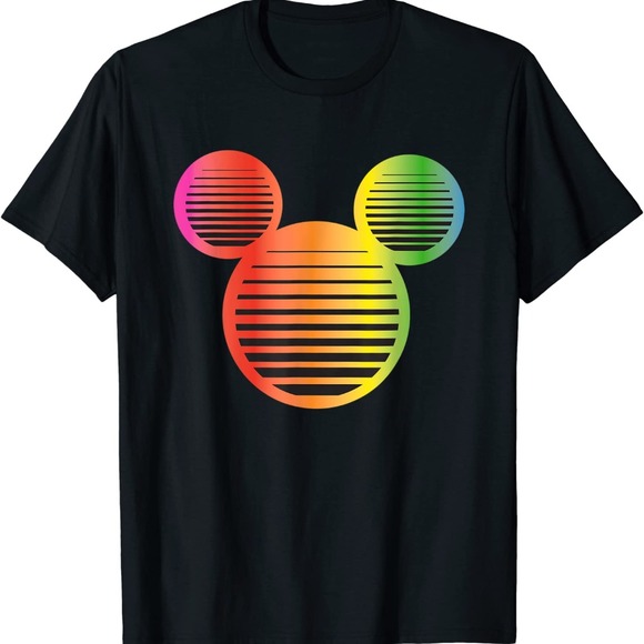 Tops | Disney Mickey Mouse Icon Gradient Rainbow | Poshmark